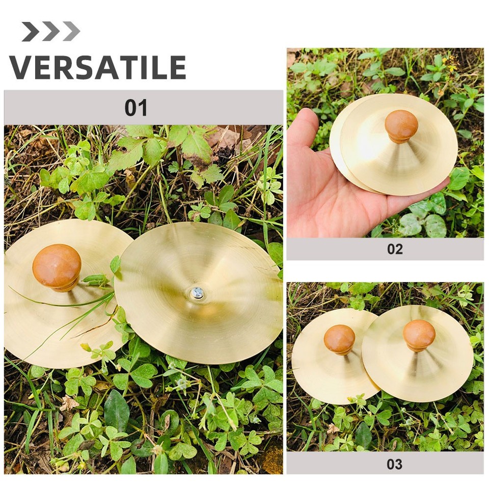 6 Pcs Finger Cymbals With Wooden Handles Mini Belly Dancing Cymbals ...