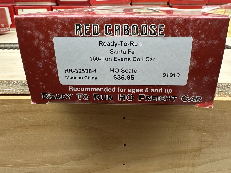 Red Caboose RTR Santa Fe 100-Ton Evan’s Coil Car #91913 Misprint On Box ...