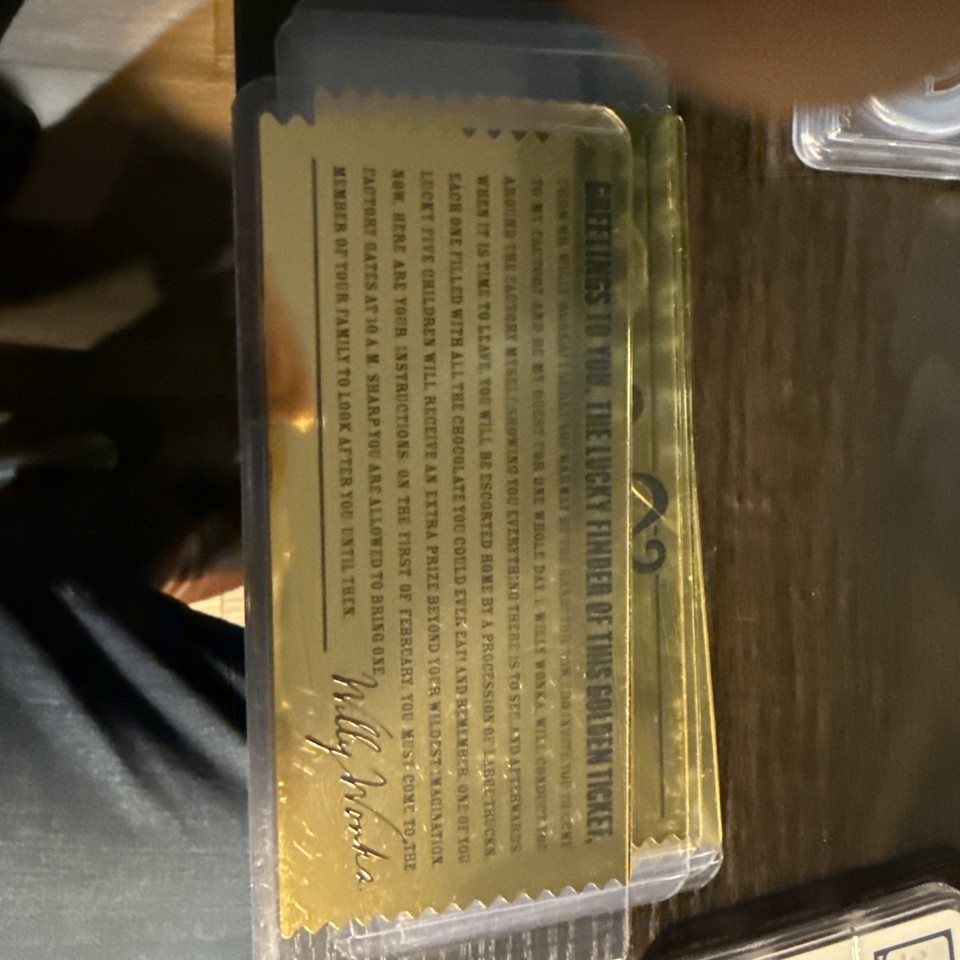 Lot of 5 Willy Wonka Golden Tickets – Gold Foil Replica Props – Lot of ...