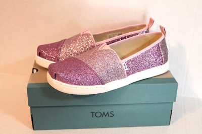 Purple Glitter Toms For Girls Toms Womens Classic Canvas Slipon