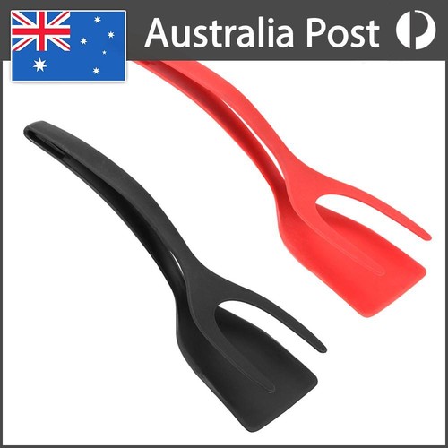 2 in 1 Non Stick Grip Flipper Pancake Fried Egg Spatula Clamp Turner ...