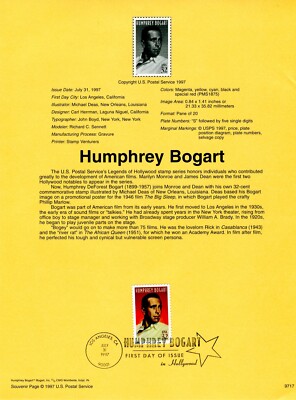 1997 USPS Souvenir Page 32¢ HUMPHREY BOGART #9709 w/Watermark | eBay