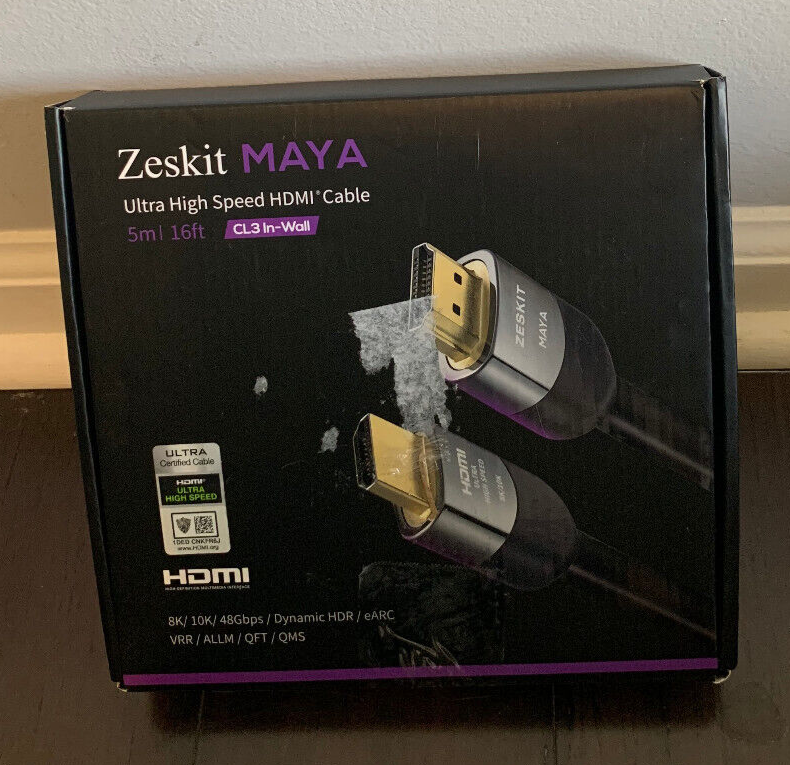 Zeskit Maya 8K 48Gbps Certified Ultra High Speed HDMI Cable 16ft CL3 In ...