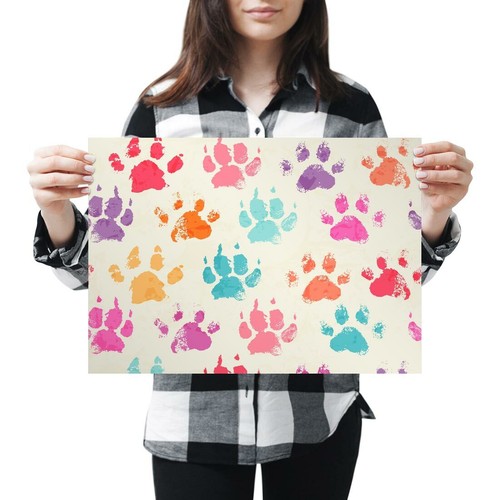 A3 - Cool Funky Paw Prints Animals Pets Poster 42X29.7cm280gsm #8479 | eBay
