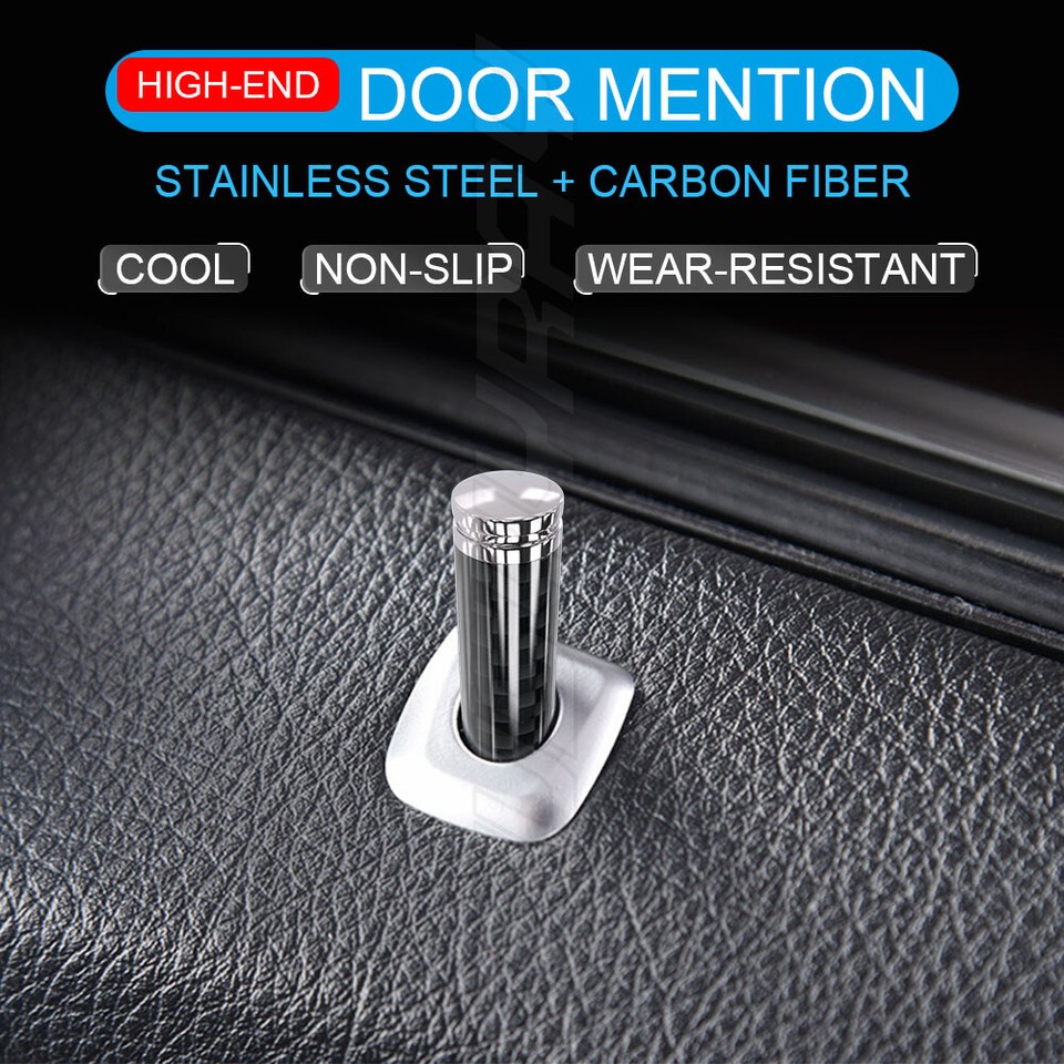 4xUniversal Real Carbon Fiber Interior Door Lock Knobs Pins Handles for ...