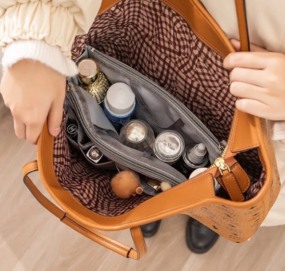 Multi-Pocket Handbag Organizer Insert – Purse Liner Pouch for Totes ...