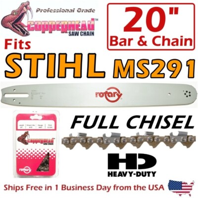 COPPERHEAD 20" BAR & FULL CHISEL PRO SAW CHAIN FOR STIHL MS290 MS271 ...