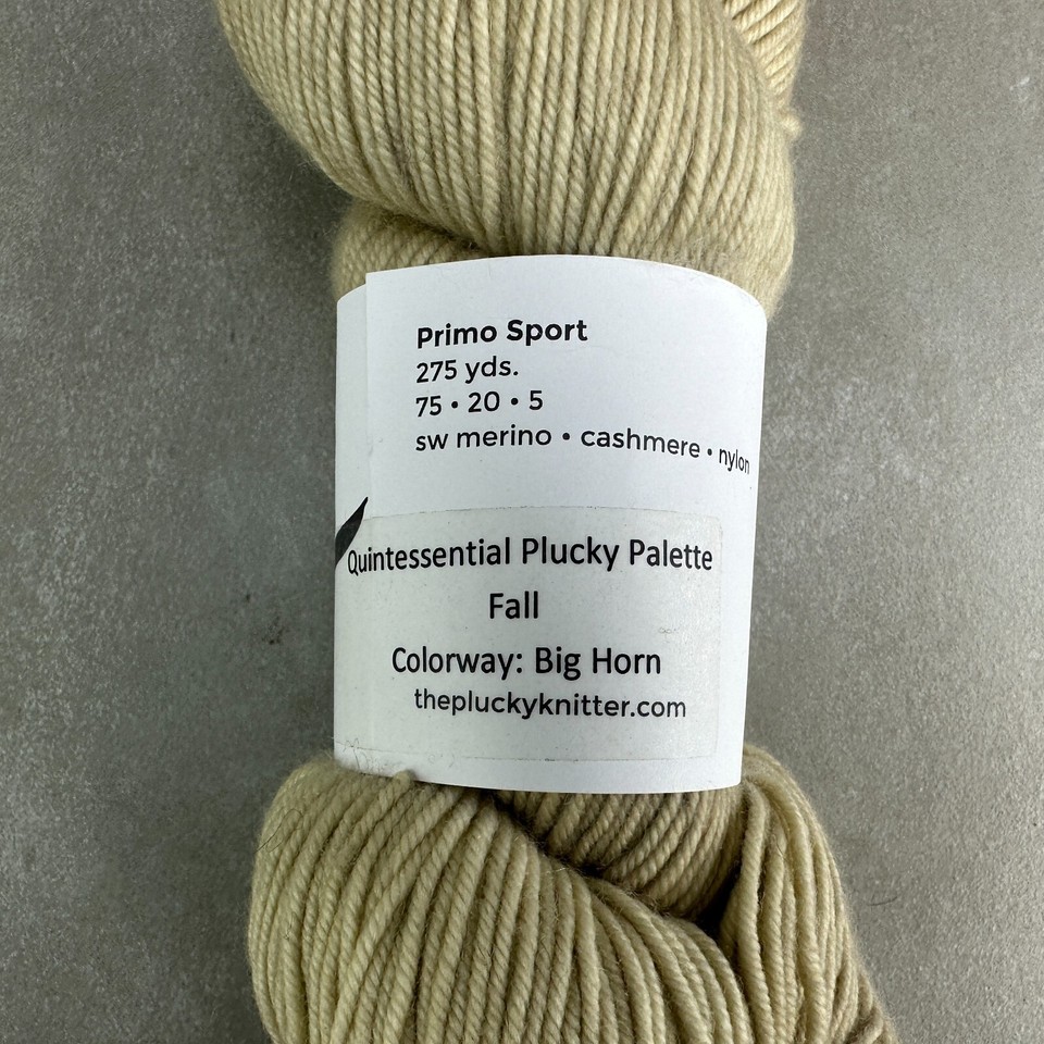 Plucky Knitter Yarn BIG HORN 75% Sw Merino 20% Cashmere 5% Nylon Primo ...