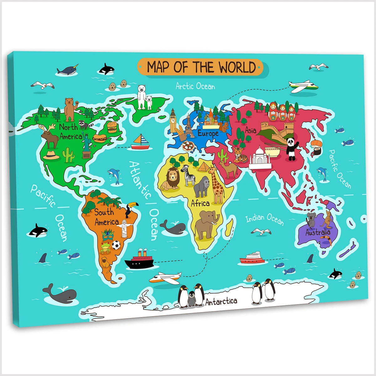 Map Of The World For Kids To Print