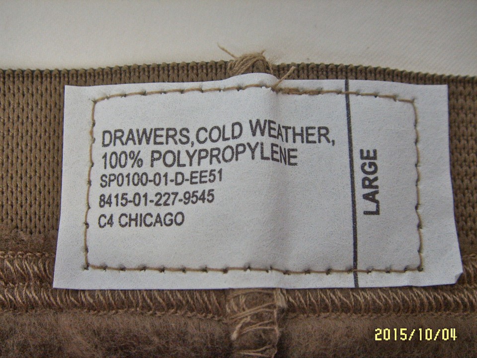 NEW Thermals Cold Weather Polypro Brown Polypropylene PANTS BOTTOMS ALL ...