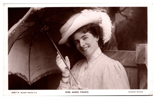 Antique Miss Agnes Fraser (1876-1968, Scottish Actress/Soprano Postcard ...