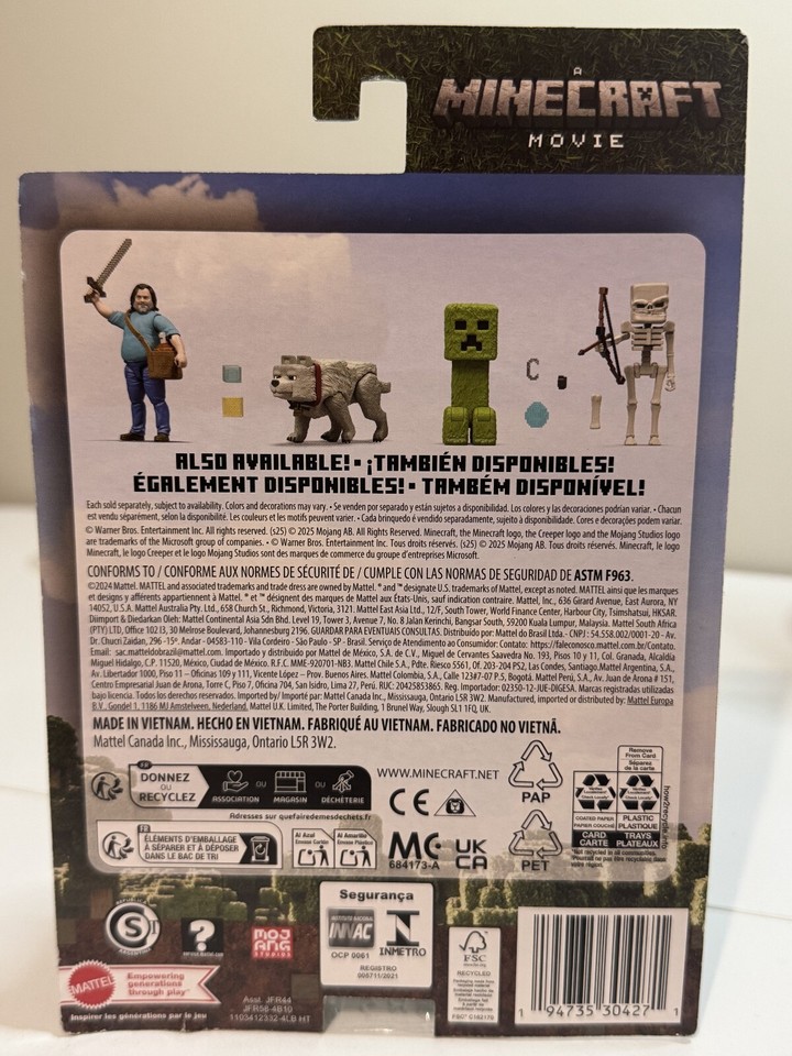 MINECRAFT MOVIE 4" Figure CREEPER With Diamond Flint & Steel 2025 RARE ...