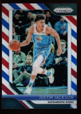 JUSTIN JACKSON KINGS 191 MINT PRIZMS RED WHITE & BLUE REFRACTOR SP 2018 ...