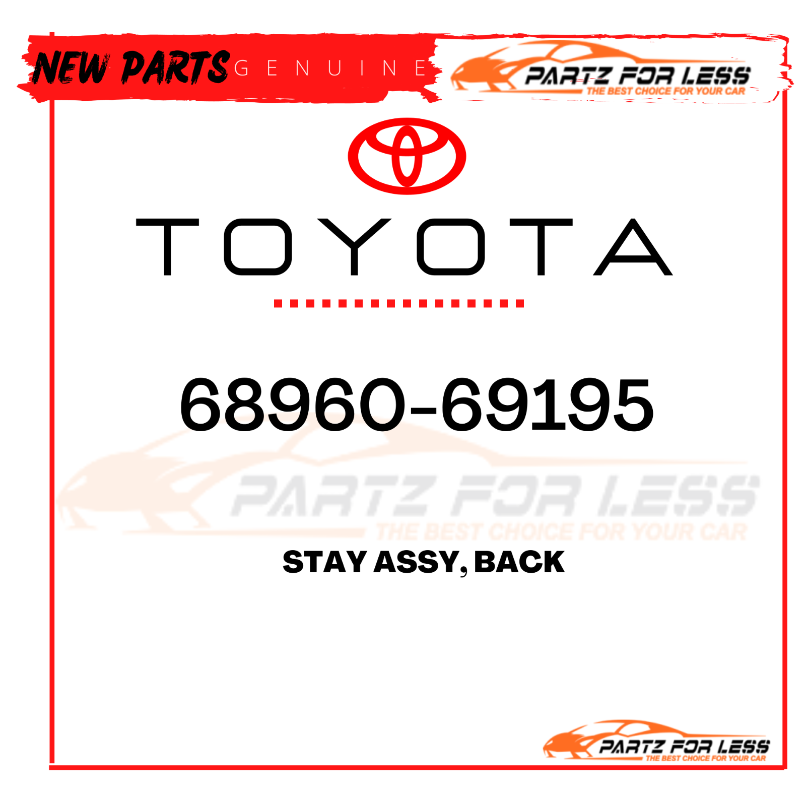 68960-69195 TOYOTA GENUINE Land Cruiser STAY ASSY, BACK 6896069195 NEW ...