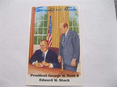 Edward Stack Autographed Photo Postcard JSA Auction Certified | eBay