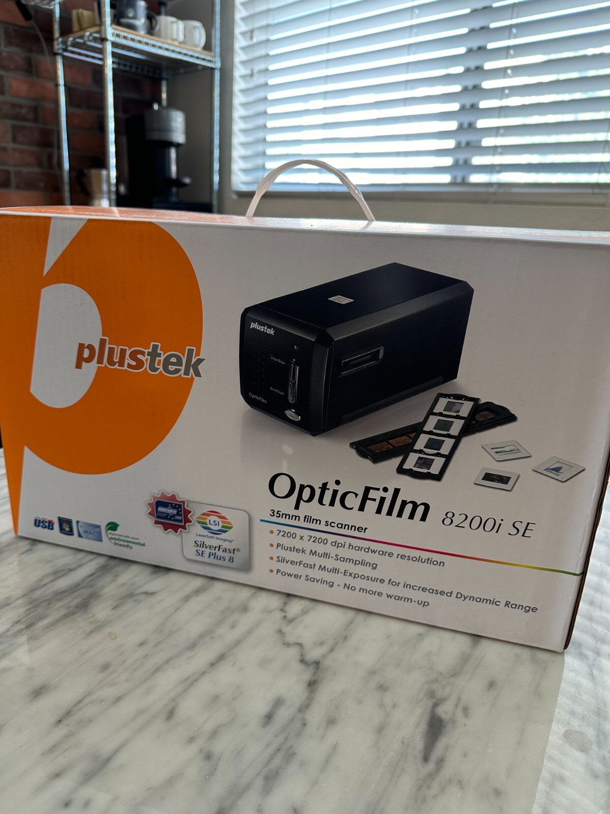 Plustek OpticFilm 8200i SE 7000 DPI Film/Slide Scanner NOB-extra slide ...