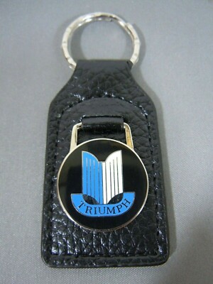 TRIUMPH Open Book-Blue Leather Key Fob Key Ring TR2 TR3 TR4 | eBay