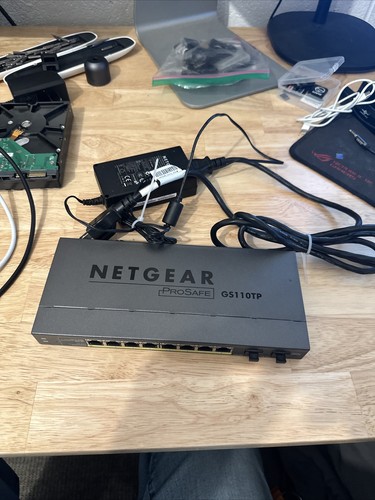 NetGear GS110TP 10-Port Gigabit Ethernet Switch, 8 PoE Ports & 2 SFP w ...
