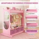 Pink Kids Armoire Dress-Up Storage Closet Wardrobe Girls Gift with ...