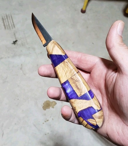 Wood Carving Knife 2" Blade Olive Wood, Black Walnut, & Epoxy Resin ...