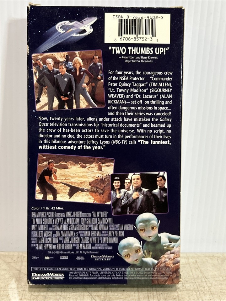 Galaxy Quest VHS 1999 Tim Allen Sigourney Weaver Alan Rickman ...