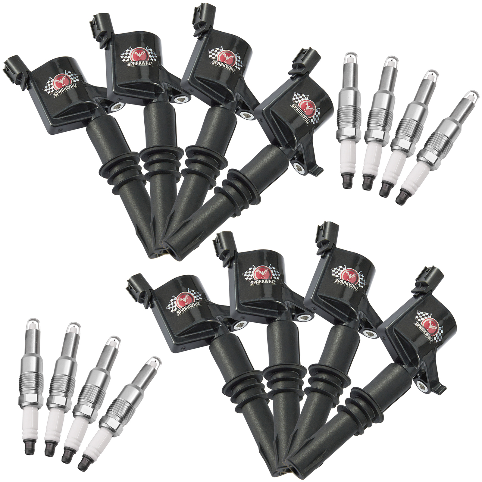 8 Pack Ignition Coils and Spark Plugs For Ford F-150 4.6/5.4L V8 2005 ...