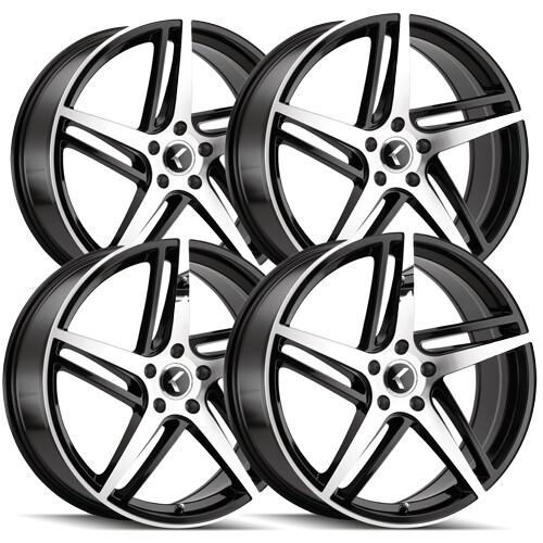 (4) Kraze KR195 Milano 20x8.5 5x115 +38mm Black/Machined Wheels Rims 20 ...