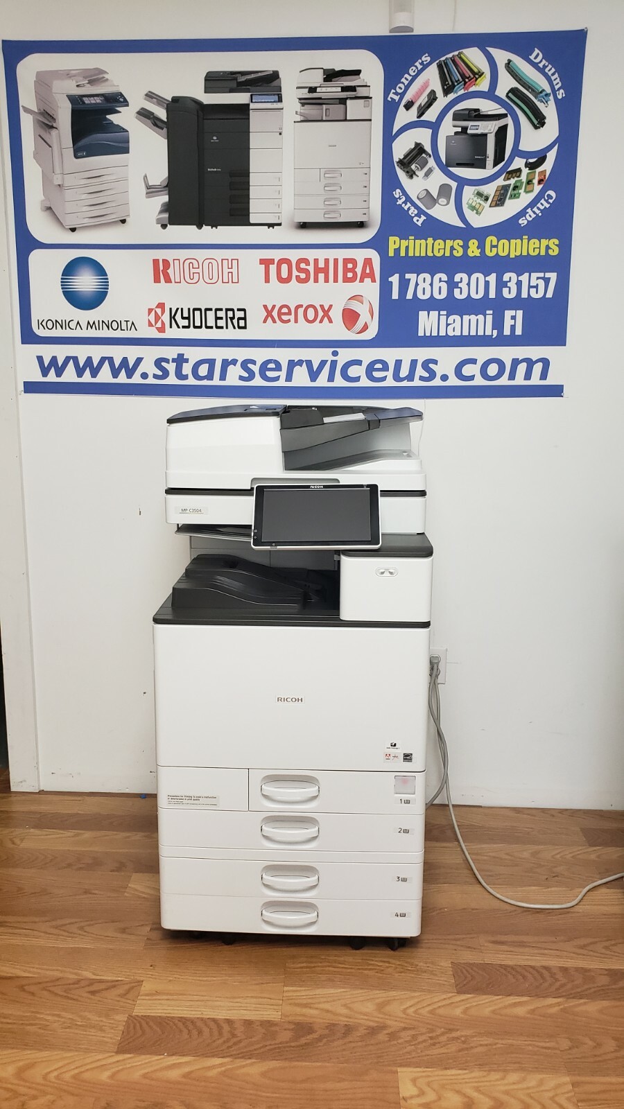 Ricoh MPC 3004 MP C3004 Laser Color Printer, Copier Scanner Tabloid 35 ...