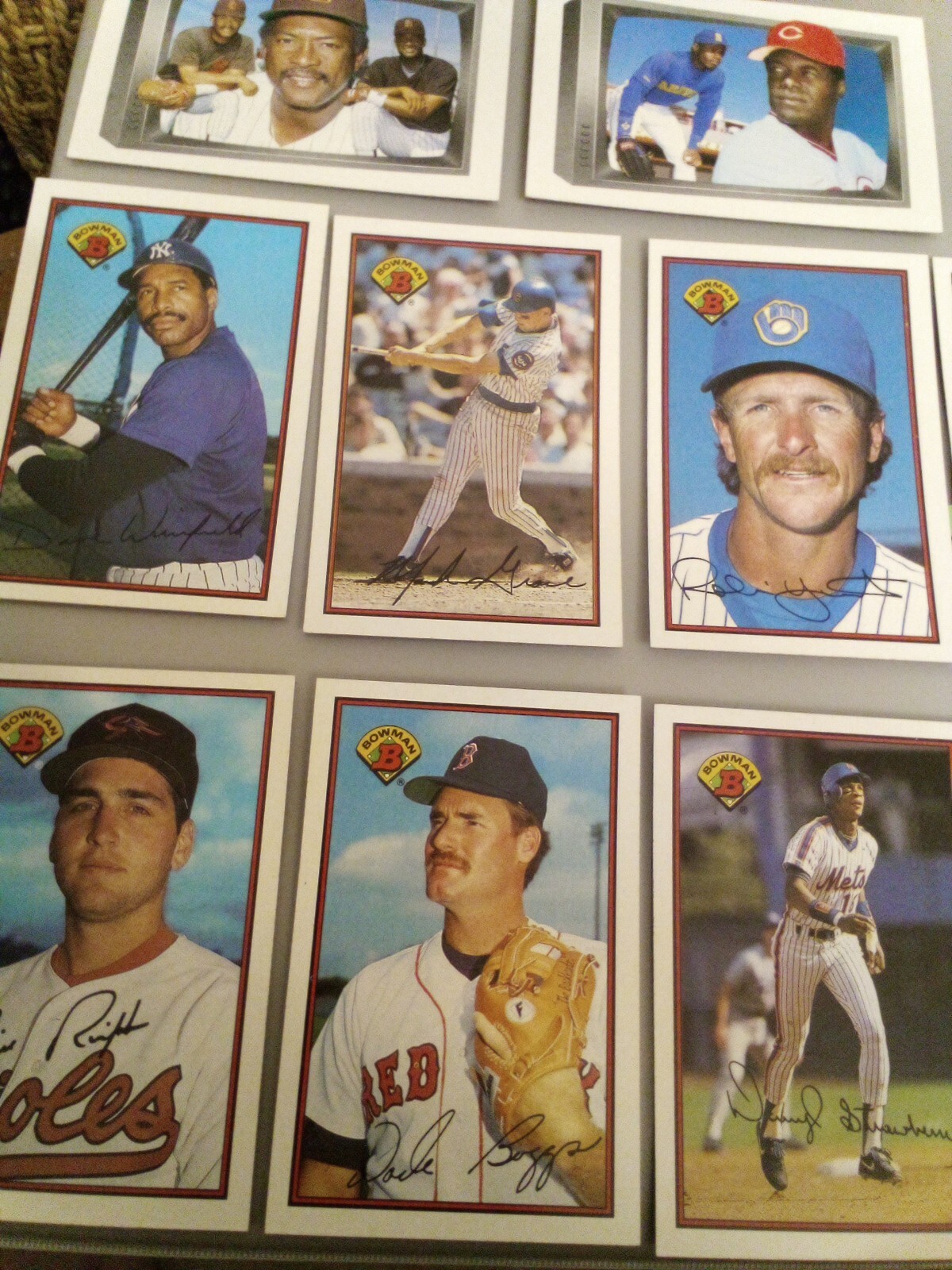 Baseball 10 Cards Lot 1989 Bowman Wade Boggs, Robin Yount,Strawberry ...