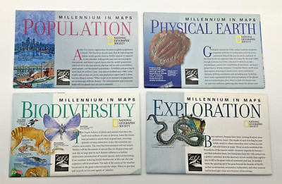 National Geographic Vintage Map, Millennium in Maps, Population, (1996 ...