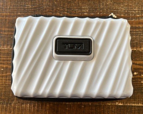 Tumi For Delta Silver Gray Hard Shell Cosmetic Toiletries Small Zip ...