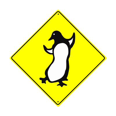 Penguin Dancing Symbol Xing Diamond Crossing Animal Road Funny Aluminum ...