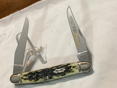Case Pocket worn Olive Green bone 25th anniversary Muskrat Knife a ...