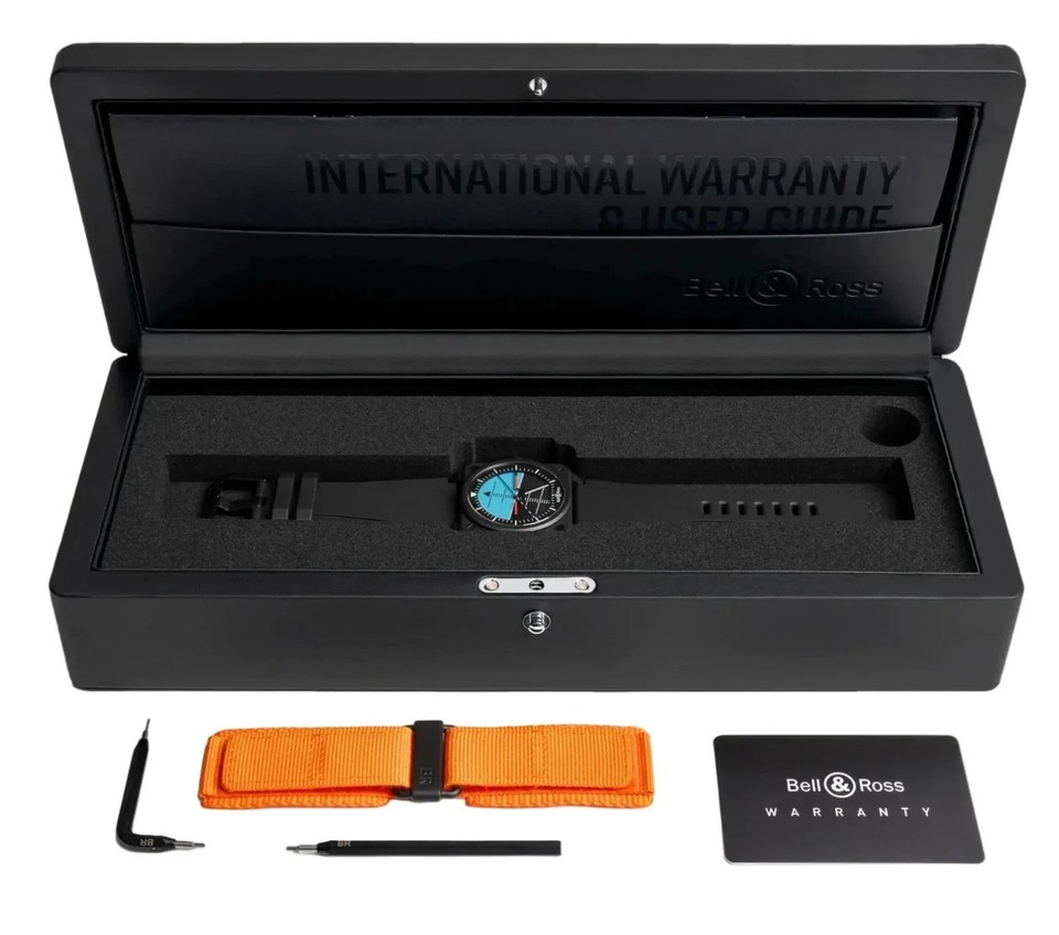 Bell & Ross BR03 Horizon Blue/Black Dial Rubber Strap 41mm Ceramic Men ...