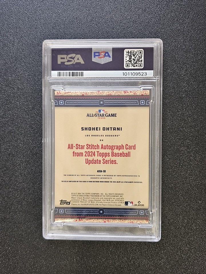 2024 Topps Update Shohei Ohtani All Star Patch Auto Platinum 1/1 PSA 9 ...