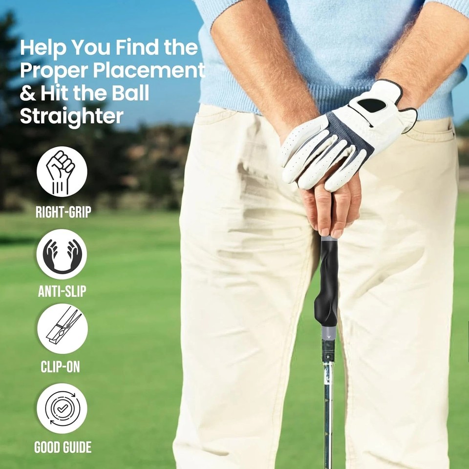 Clip-On Golf Grip Trainer, Golf Swing Training Aid for Improving Proper ...