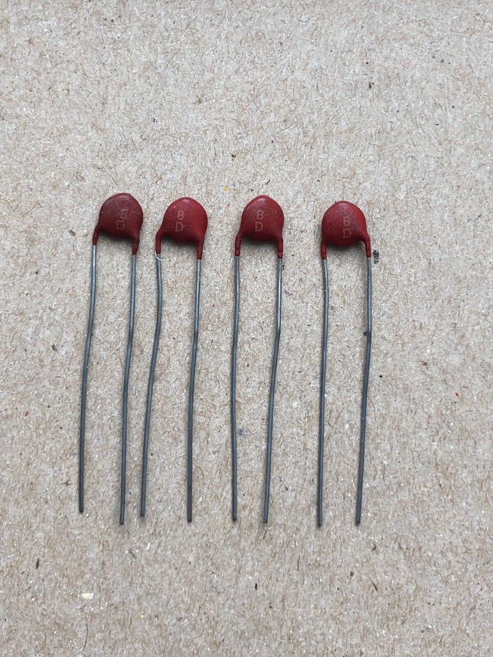 2 pcs CDE Ceramic Disc Capacitor 8 PF 1000 V +/- 0.5 pF 8D High Voltage ...
