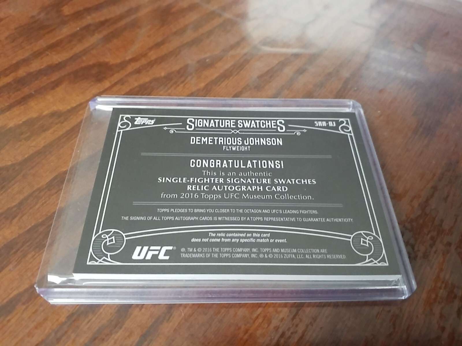 2016 Topps UFC Museum Autograph Relic Card #2/99 Demetrious Johnson # ...