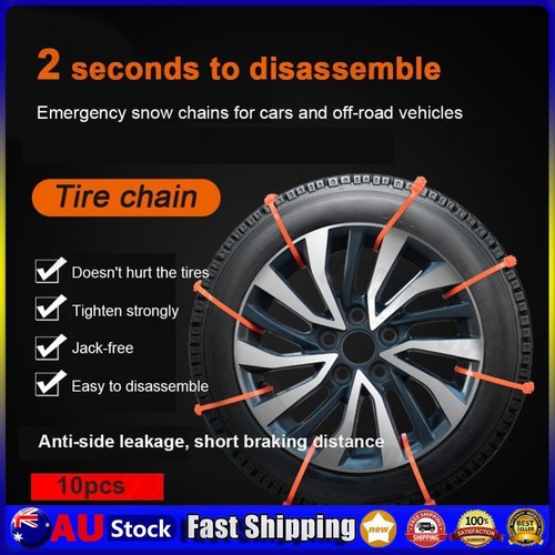 10Pcs Car Tire Chains Nylon Winter Snow Anti-Skid Tyre Cable Ties ...