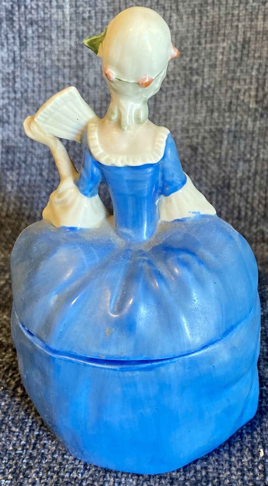 Antique German Half Doll Powder Box Dresser Jar | eBay