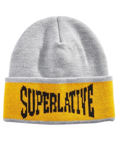WeSC Brand Puncho Superlative Gray & Yellow Knit Beanie Winter Hat | eBay