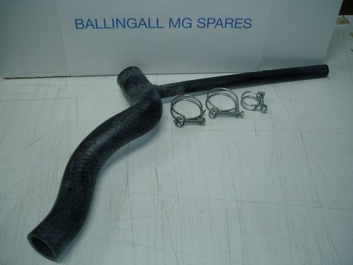 470-310 MGB LOWER RADIATOR HOSE WITH ORIGINAL WIRE TYPE HOSE CLAMPS X 3 ...