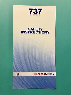 AMERICAN AIRLINES SAFETY CARD-- 737 | eBay