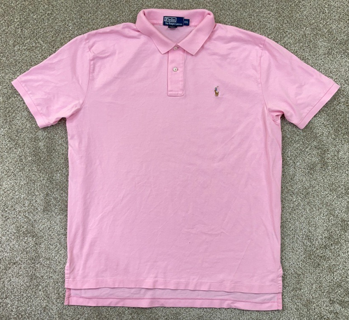 Polo Ralph Lauren Shirt Men's XXL Pink Flesh Pony 100% Pima Cotton ...
