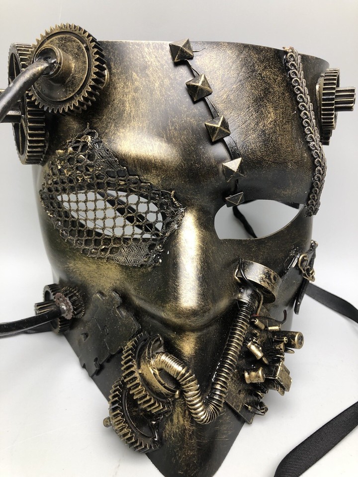 Unisex Steampunk Copper Mask Halloween Costume Party Mask Robot | eBay