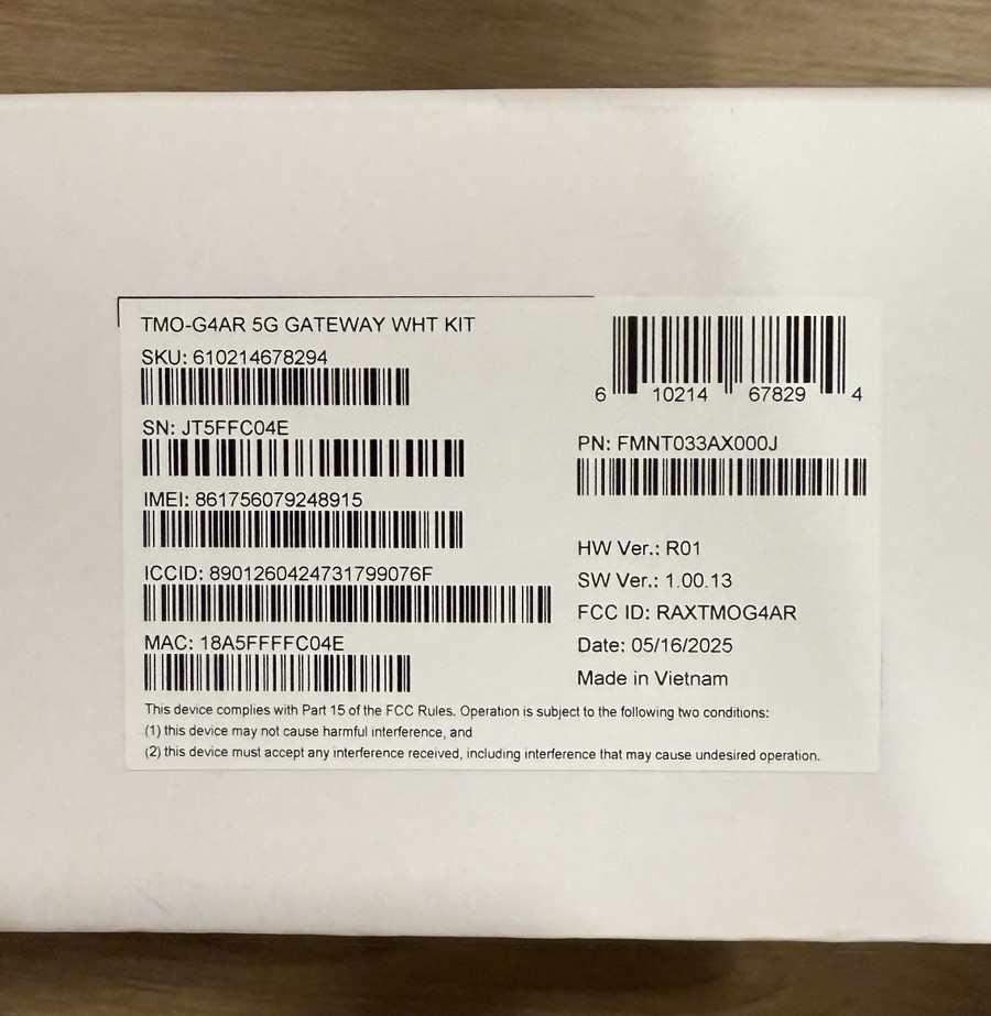 T-Mobile 5G Gateway TMO-G4AR WiFi Router Modem White Kit NEW | eBay