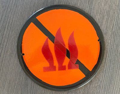 Vintage Tin Enamel Porcelain Sign Industrial - Fire Hazard Flammable | eBay