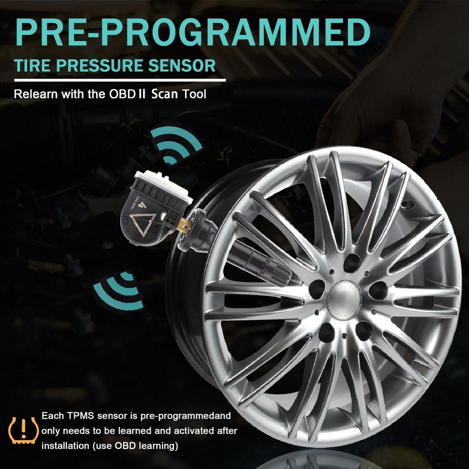TPMS Sensors Tire Pressure Sensors 433MHz Compatible with Chevy ...