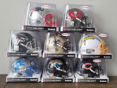 (8) Riddle NFL Mini Helmet Lot Bears Lions Saints Bucks Chargers ...