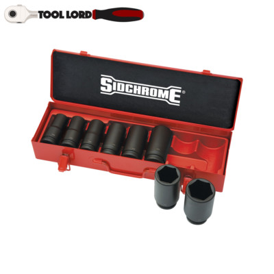 Sidchrome 8 Piece 3/4" Drive AF Large Deep Impact Socket Set 1" - 1-1/2 ...